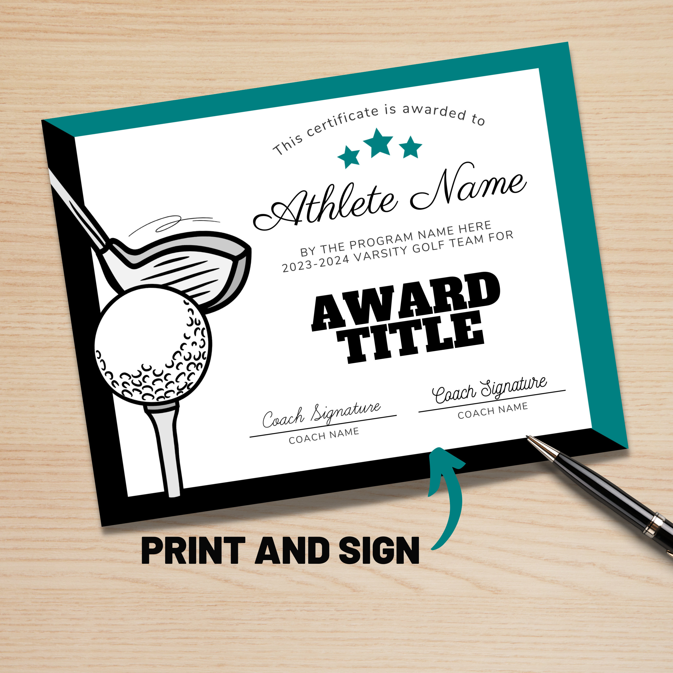Editable Golf Awards Bundle Printable Certificate & Party Awards (canva ...