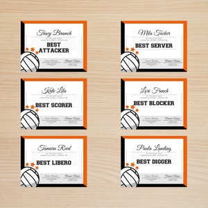 End of Season Volleyball Awards Bundle, Editable Volleyball ...