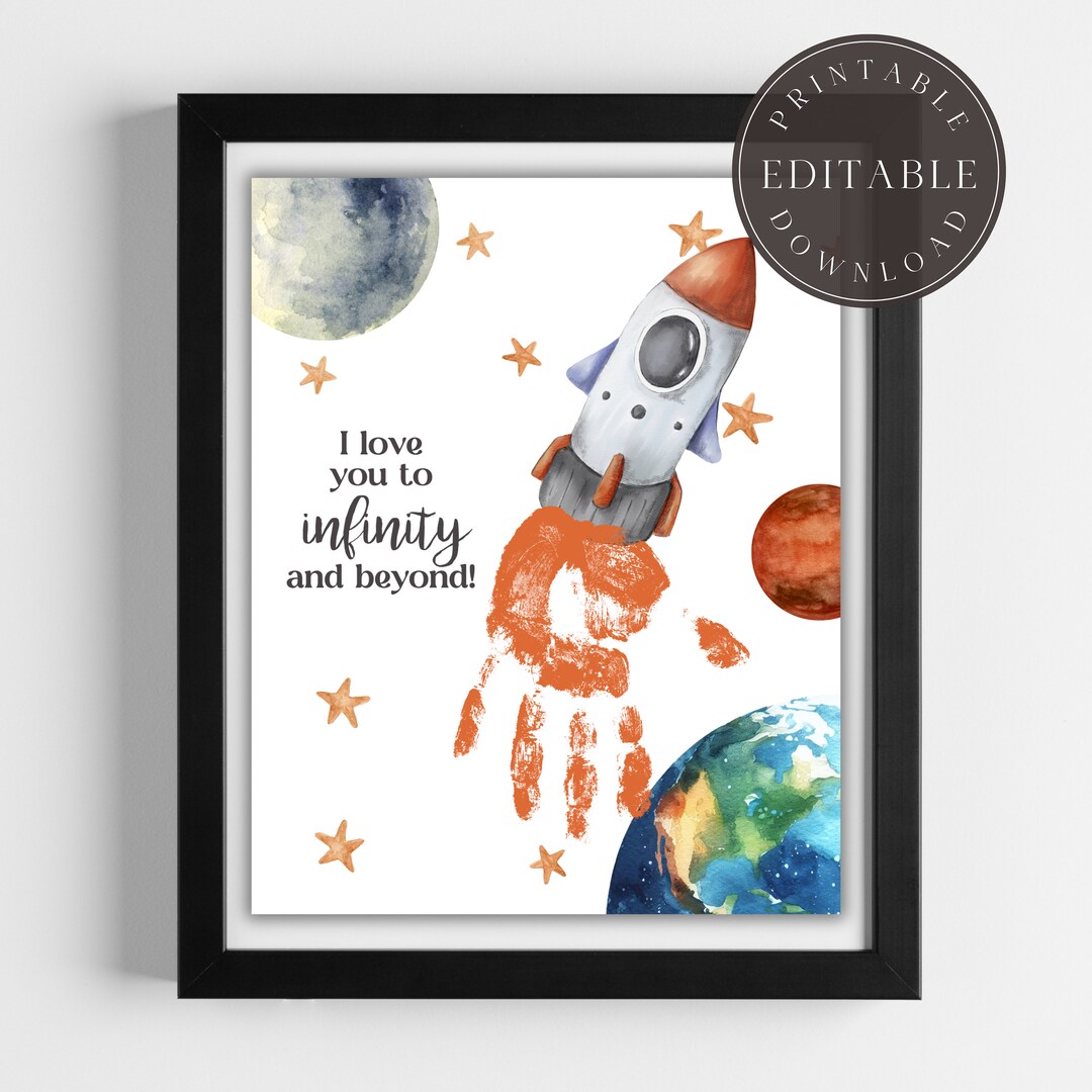 To Infinity Rocket Handprint Art Footprint Craft Space Handprint Craft ...