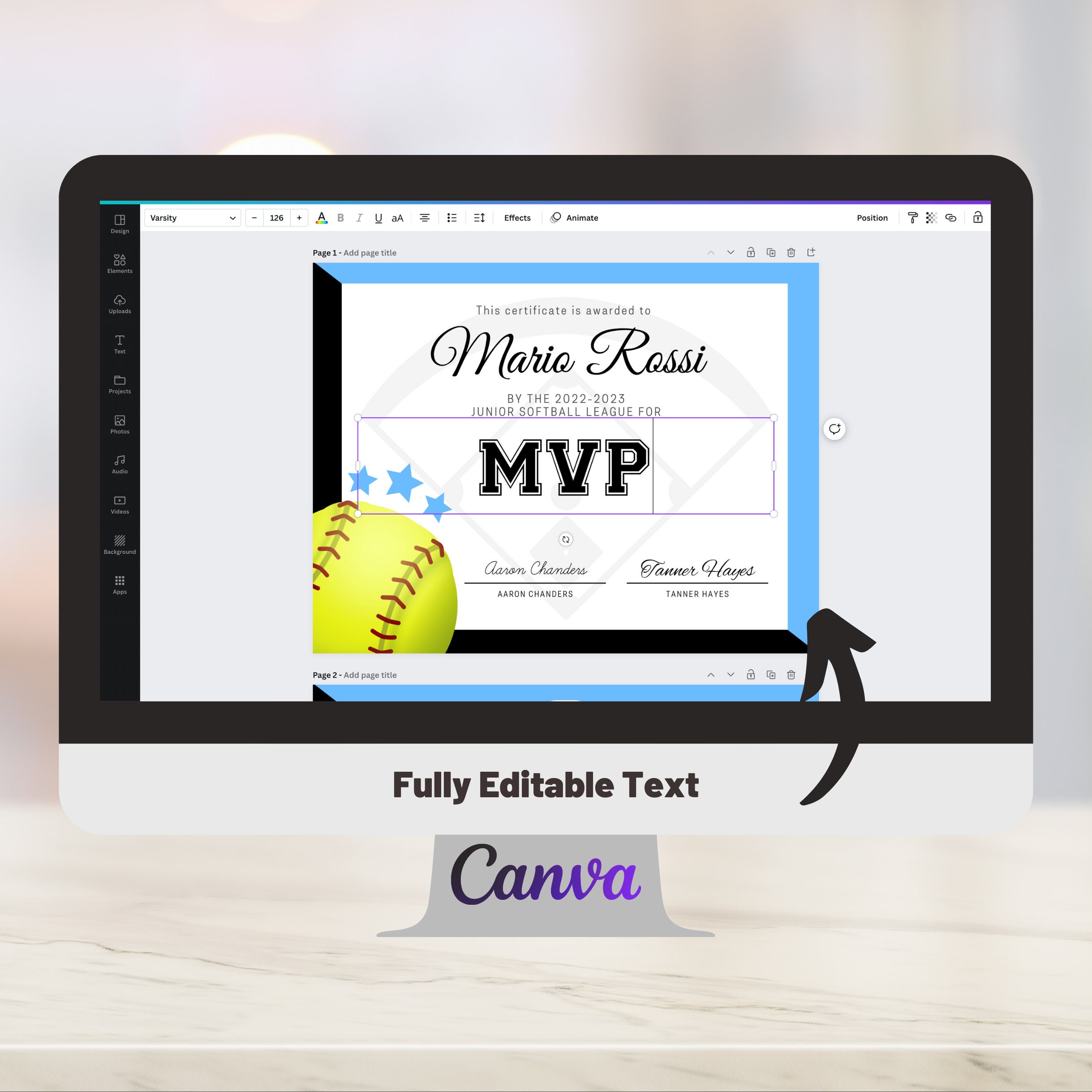Editable Softball Award Certificate Bundle Canva Template - Etsy
