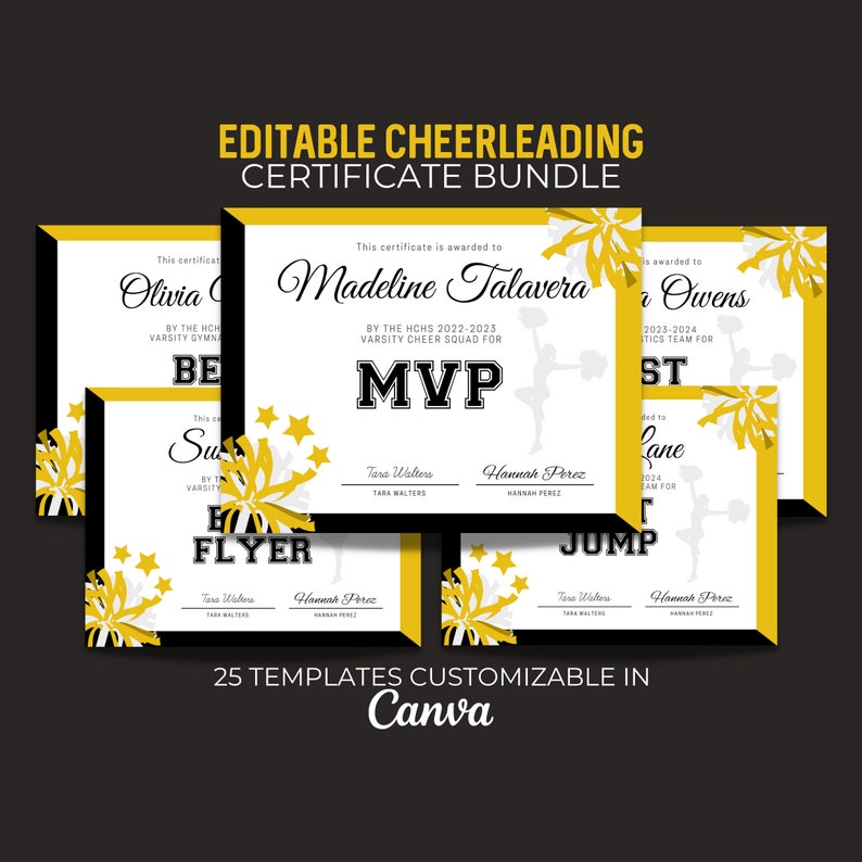 Editable Cheerleading Certificate Cheer Squad Awards Team - Etsy