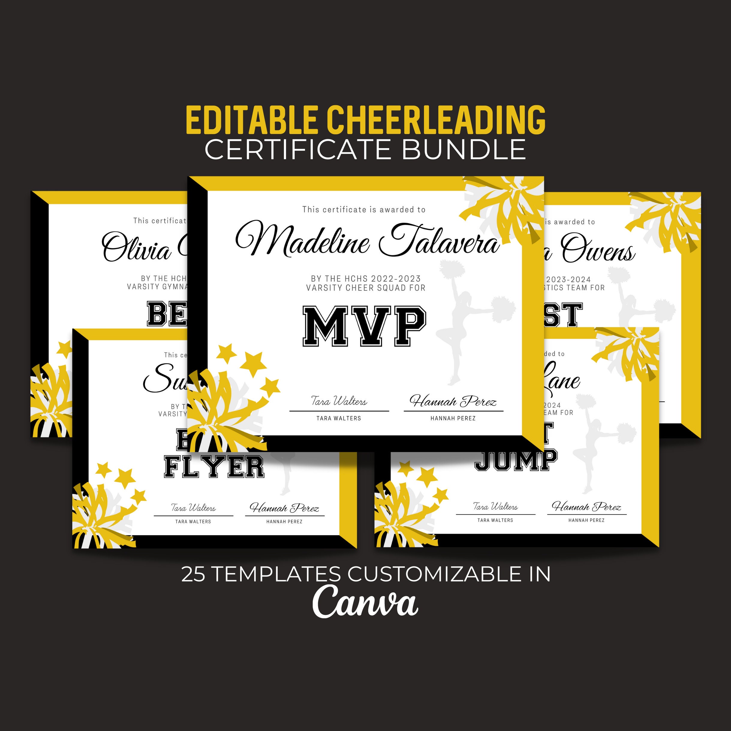 Editable Cheerleading Certificate Cheer Squad Awards Team - Etsy