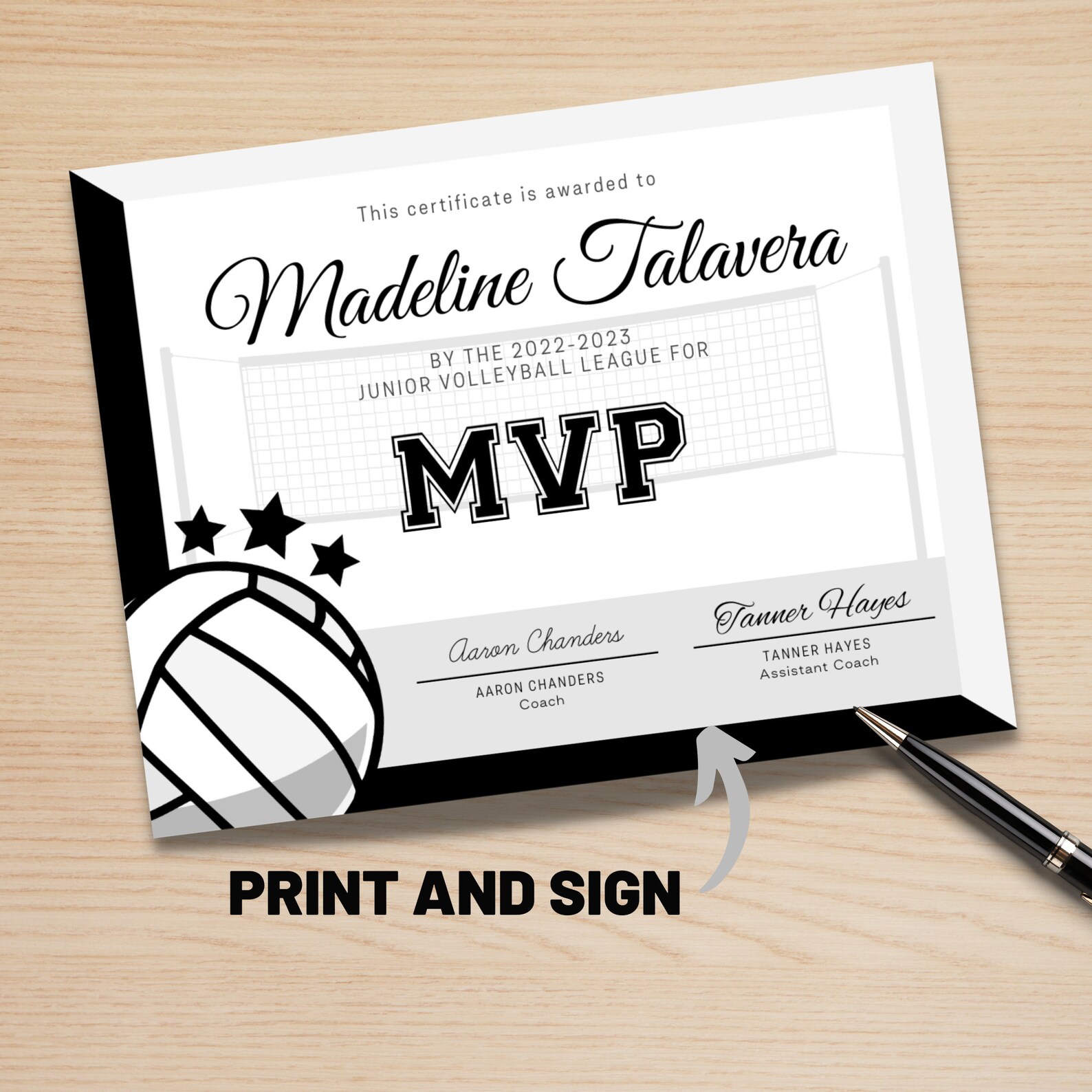 Volleyball Awards Certificates Bundle Editable Team Certificates (canva ...