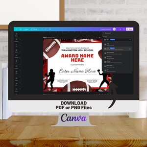 Editable Football Awards Template, Custom Football Award Certificates ...