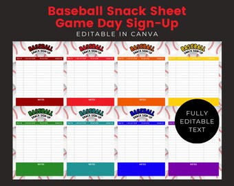 Editable Basketball Snack Sign up Sheet, Game Day Schedule Canva ...