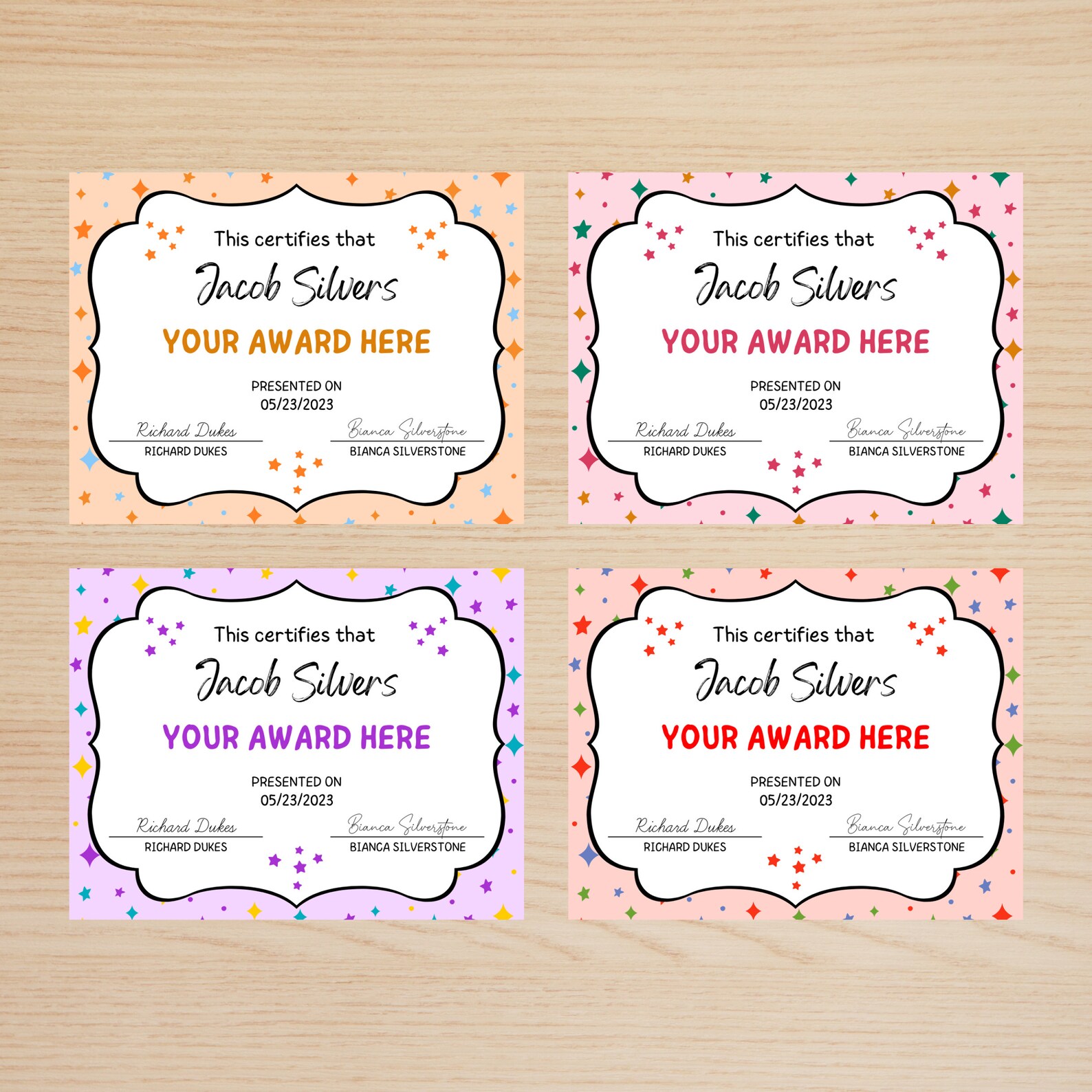 Editable Custom School Certificates Elementary Classroom - Etsy