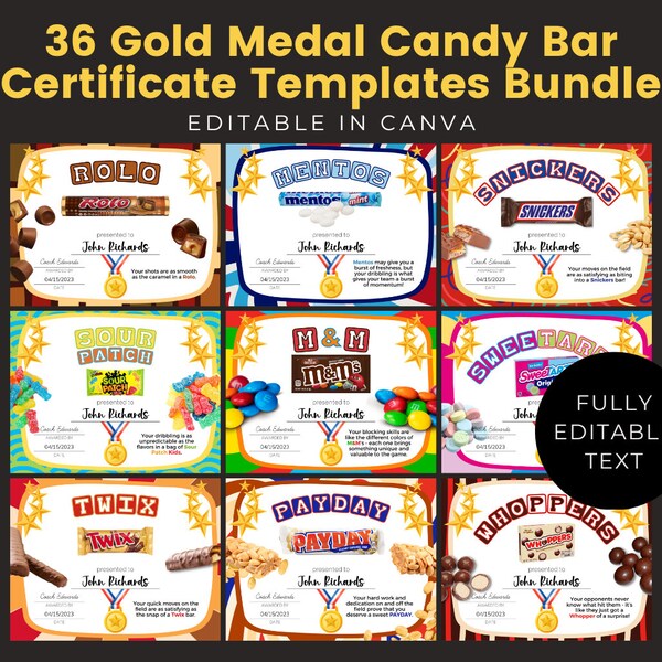 Employee Candy Bar Awards Printable - Etsy