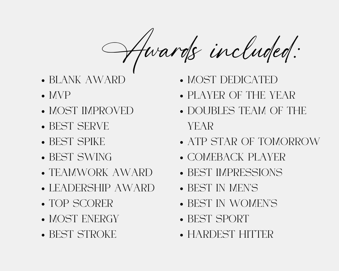 Editable Tennis Awards Template, Custom Tennis Award Certificates ...