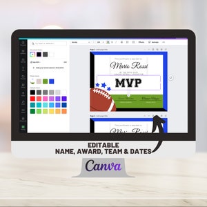 Editable Football Award Certificates: Team Party Awards (canva Template ...