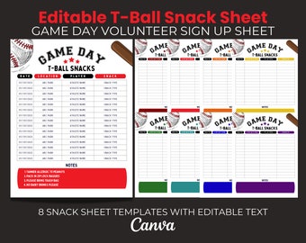 Editable Tennis Snack Sign up Sheet, Tennis Team Schedule Canva ...