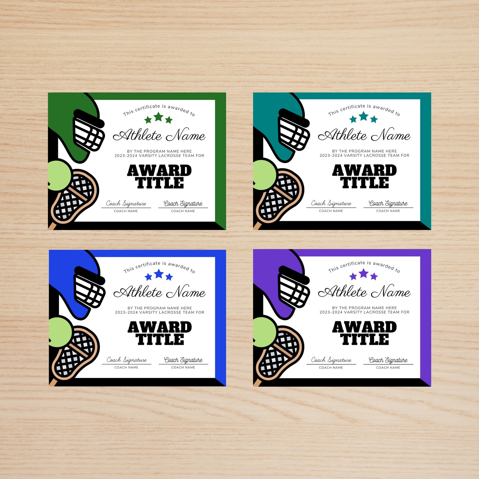 Editable Lacrosse Awards Template, Custom Lacrosse Award Certificates ...