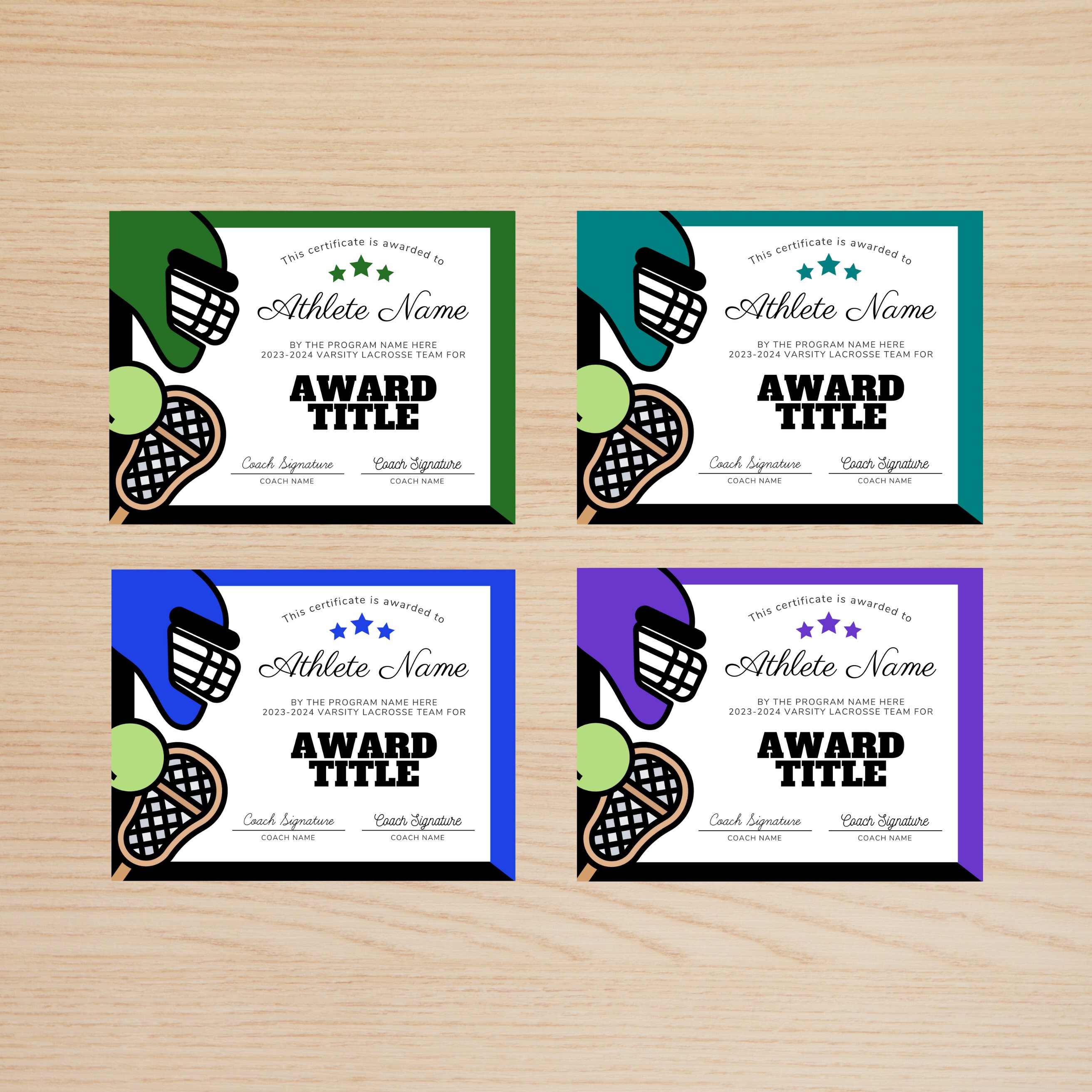 Editable Lacrosse Awards Template, Custom Lacrosse Award Certificates ...