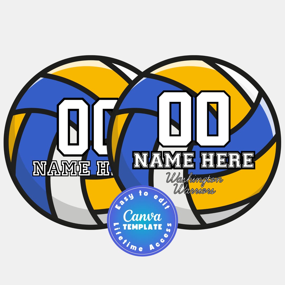 Editable Volleyball Team Tags, Custom Name Sport Bag Hang Tag, Locker ...