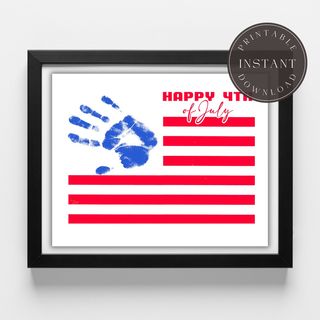 Printable 4th of July Handprint Art Craft for Kids, Freedom Day ...