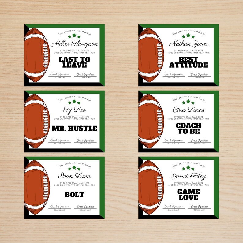 End of Season Football Awards Bundle Editable Football Award - Etsy