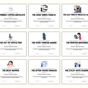Funny Employee Award Certificates 75 Printable Staff Recognition Awards ...