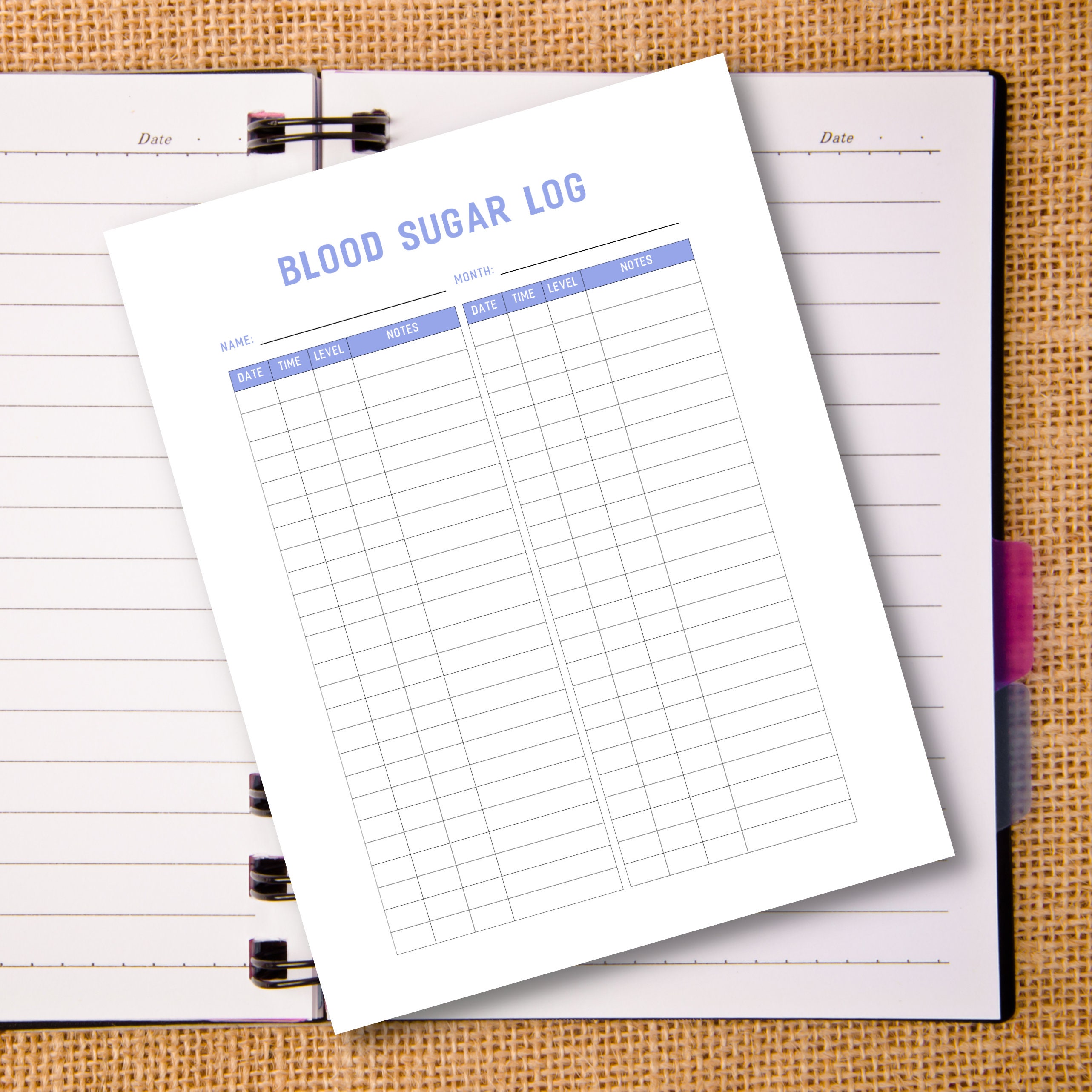 Blood Sugar Log Printable Blood Sugar Tracker Fillable - Etsy