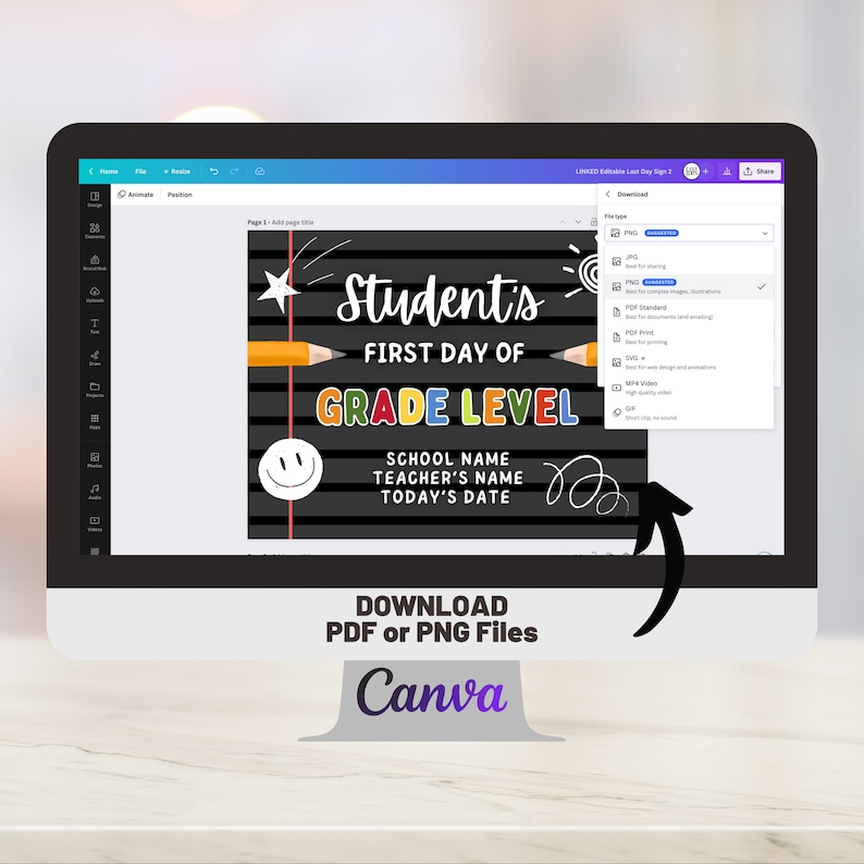 Editable First Day of School Sign Printable First Day of - Etsy