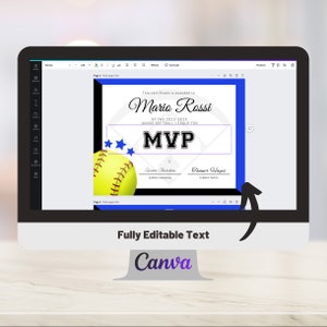 Editable Softball Awards Printable, Softball Team Certificate Bundle ...