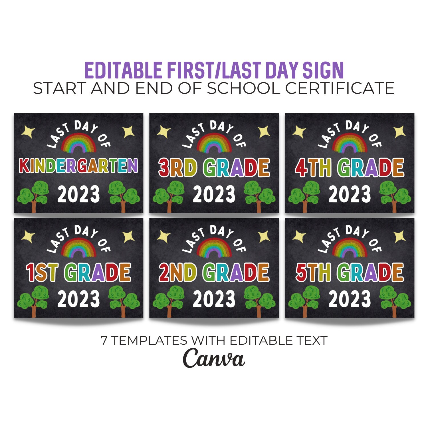 Editable Last Day of School Sign Printable Last Day of - Etsy