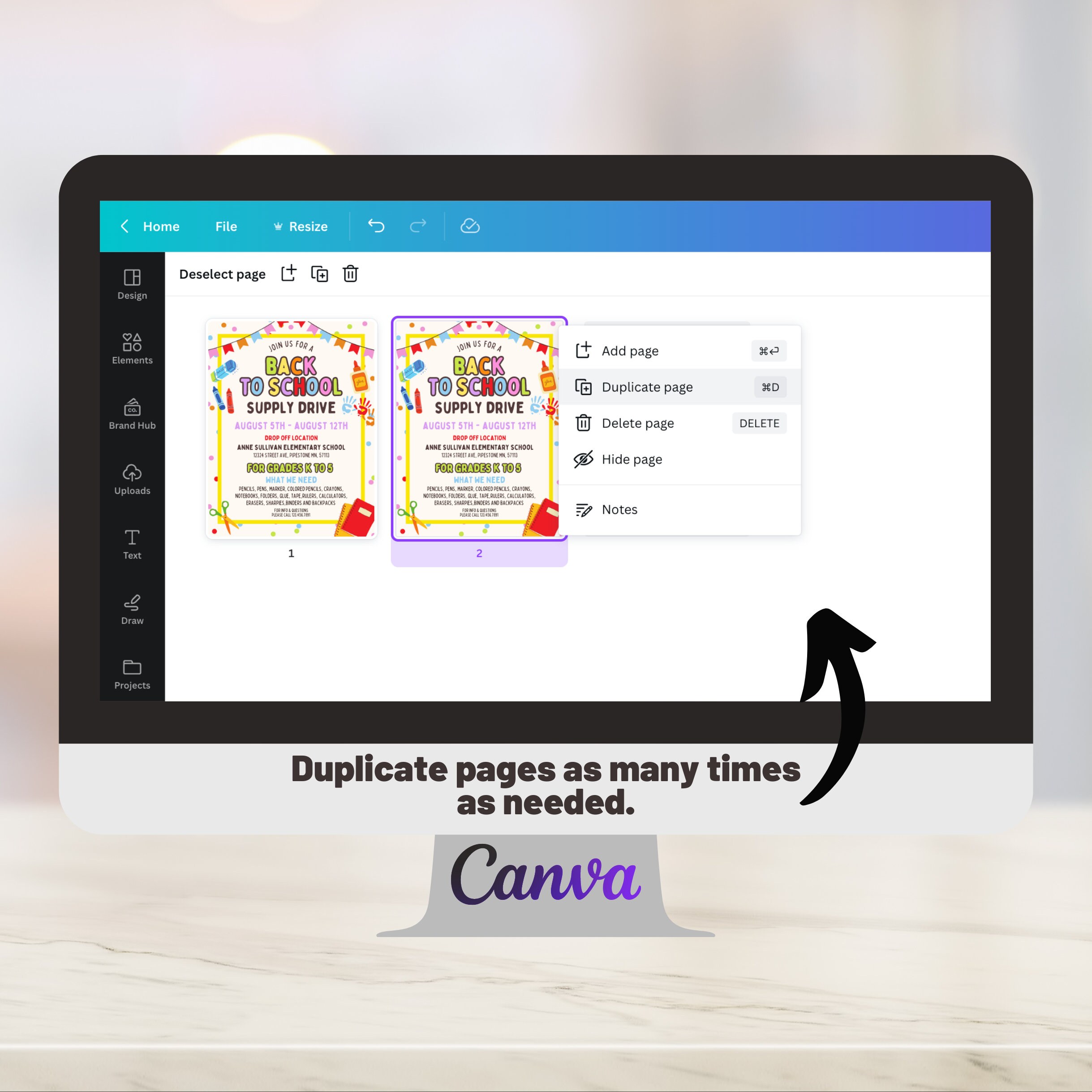 Editable Back to School Supply Drive Flyer Template (PDF Download) - Etsy