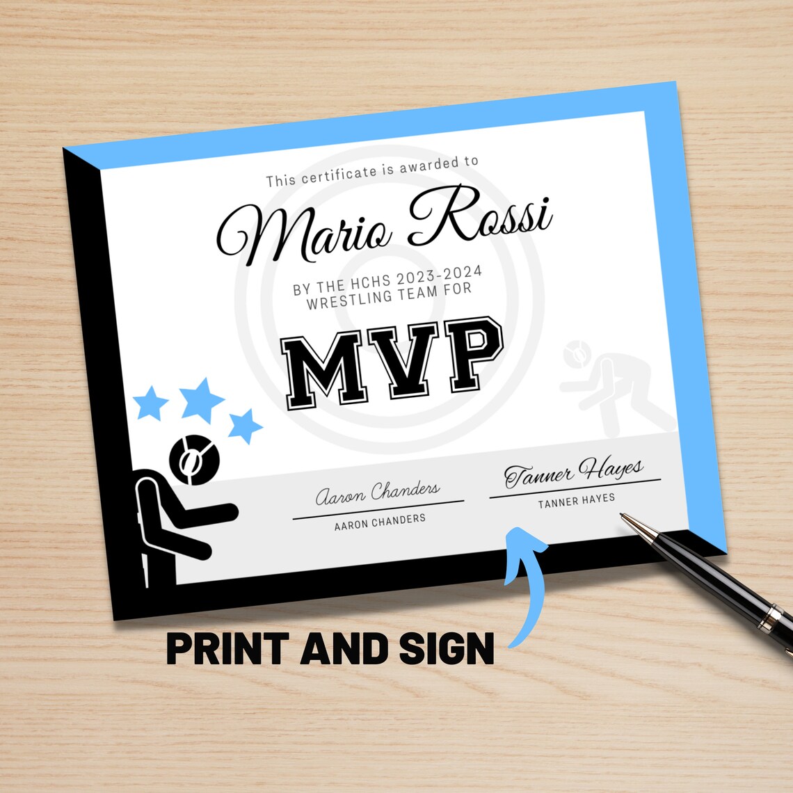 Editable Wrestling Awards Template, Custom Wrestling Award Certificates ...