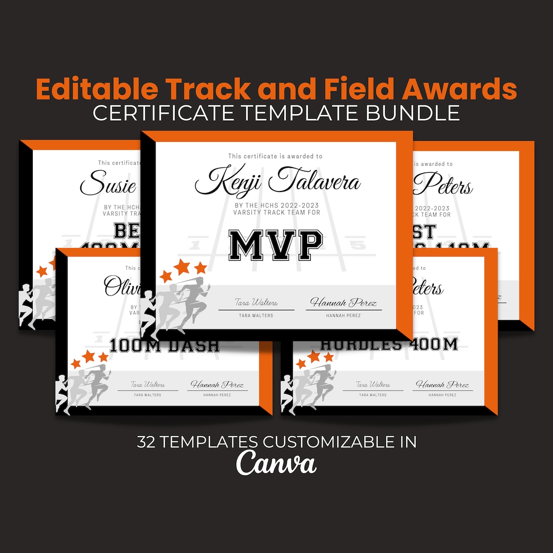 End of Season Track and Field Awards Bundle, Editable Track and Field ...