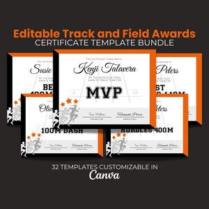 End of Season Track and Field Awards Bundle, Editable Track and Field ...
