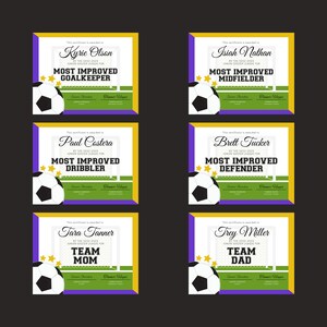 Editable Soccer Award Certificate Canva Template Bundle - Etsy