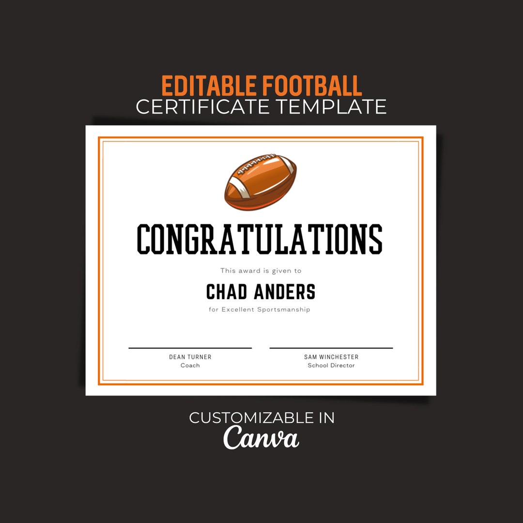 End of Season Football Awards Editable Football Award - Etsy