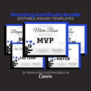 End of Season Wrestling Awards, Editable Wrestler Award Certificate ...