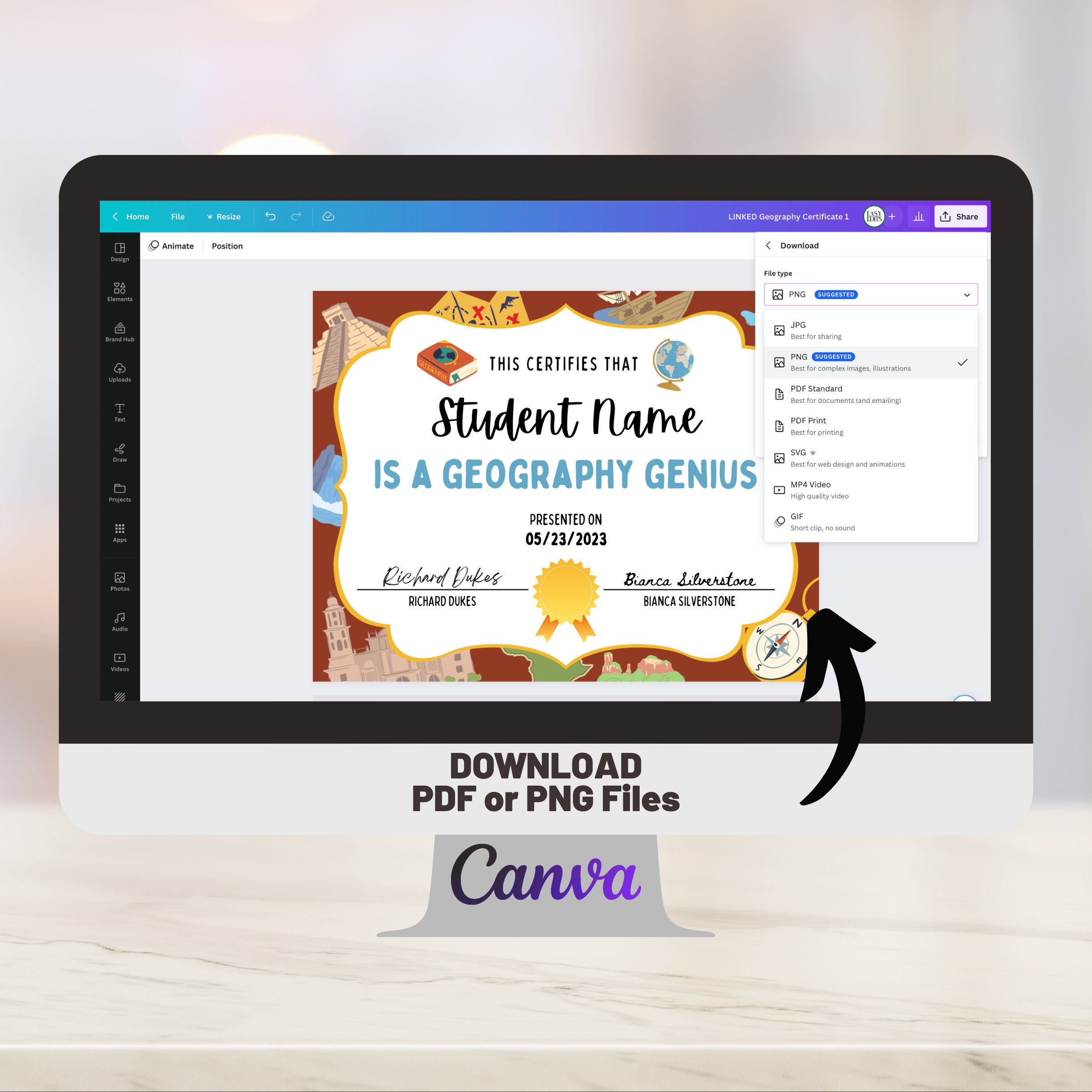 Editable School Certificate Student Geography Award - Etsy