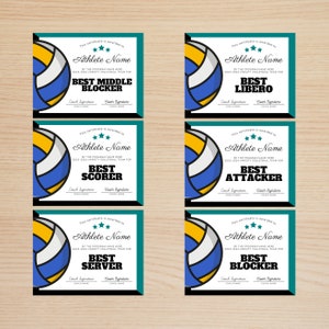 End of Season Volleyball Awards Bundle, Editable Volleyball ...