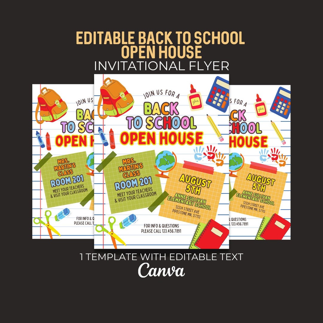 Editable Back to School Open House Flyer Printable Back to - Etsy