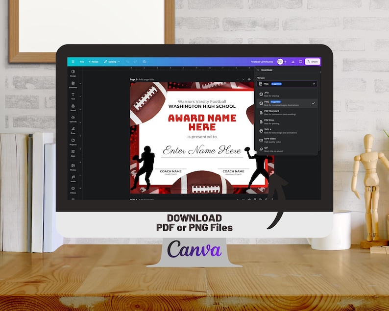 Editable Football Awards Template, Custom Football Award Certificates ...