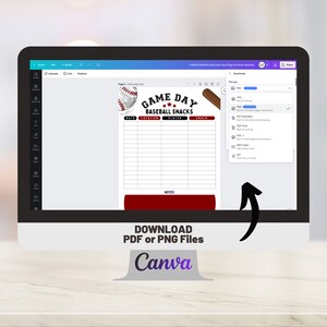 Editable Baseball Snack Sign up Sheet Game Day Schedule Canva Template ...