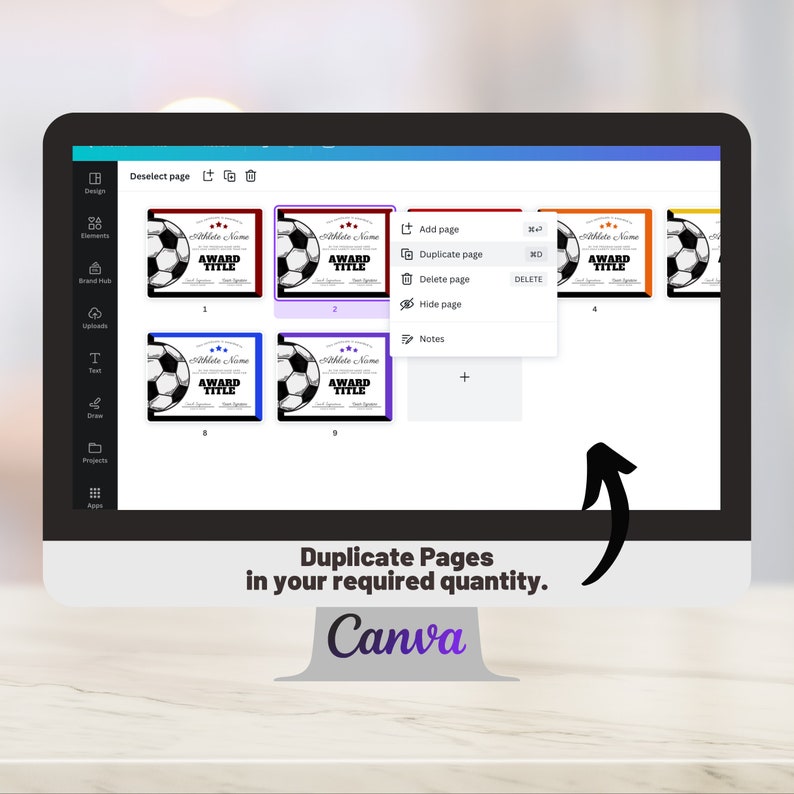 Editable Soccer Award Certificate Bundle Canva Template - Etsy