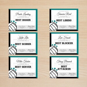 End of Season Volleyball Awards Bundle, Editable Volleyball ...