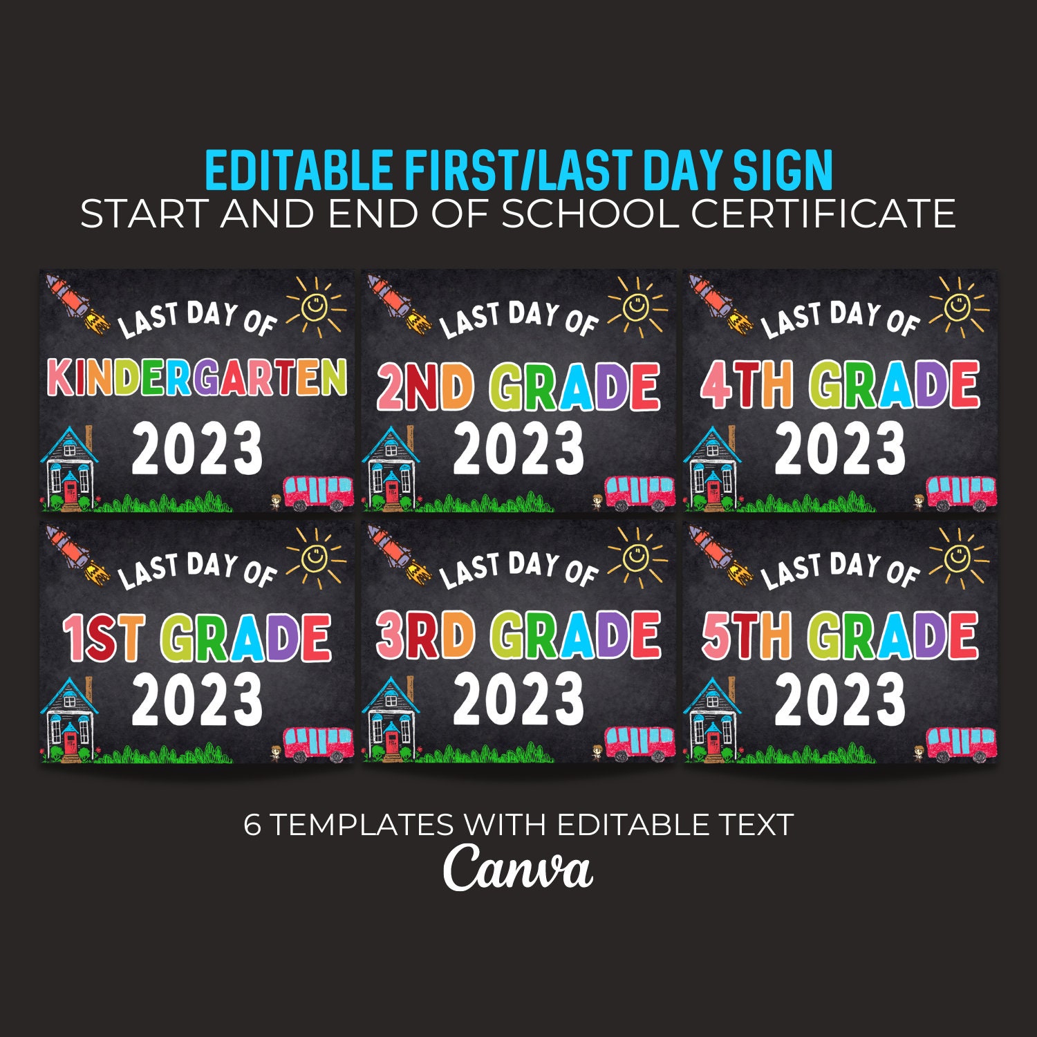 Editable Last Day of School Sign Printable Last Day of - Etsy