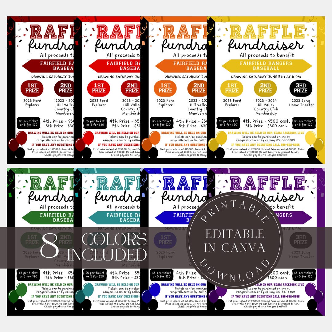 Editable Raffle Ticket Fundraiser Flyer Raffle Fundraiser Template ...