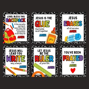Editable Backpack Prayer Tags School Blessing Cards (canva Template) - Etsy