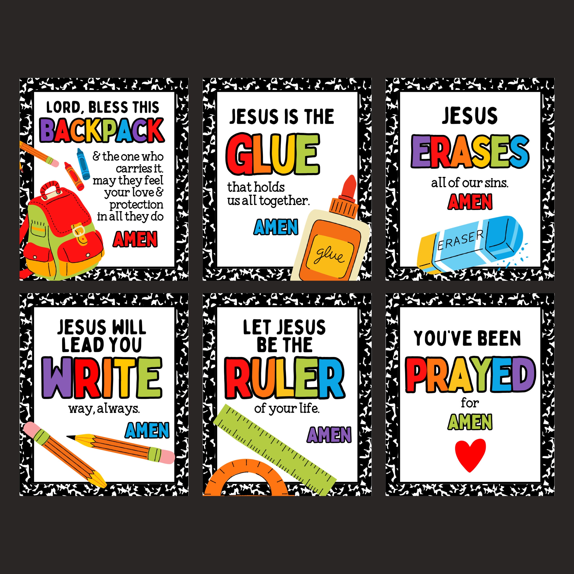 Backpack Prayer Tags, Editable School Blessing Cards, Back to School ...