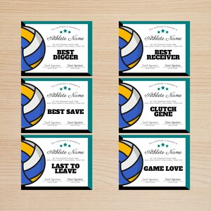End of Season Volleyball Awards Bundle, Editable Volleyball ...