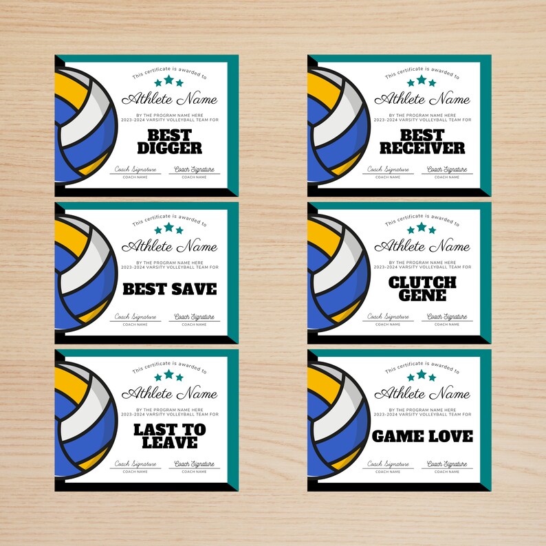 End of Season Volleyball Awards Bundle Editable Volleyball - Etsy