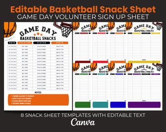 Editable Softball Team Snack Sign up Sheet, Softball Schedule Canva ...