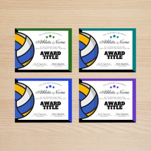 End of Season Volleyball Awards Bundle, Editable Volleyball ...
