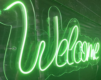 Neon Pink Welcome Sign - Etsy