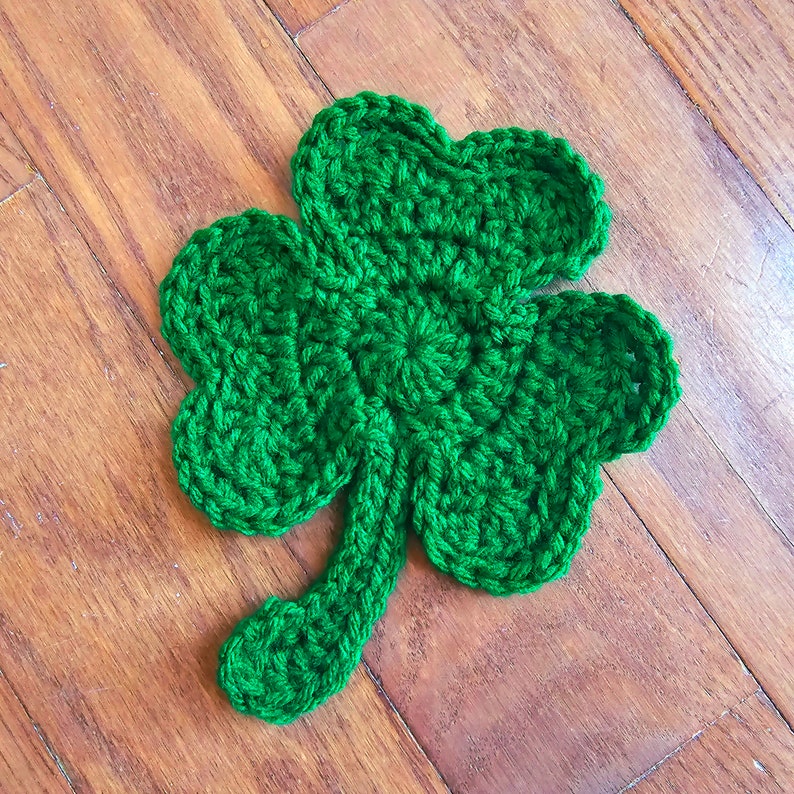 Shamrock Coaster Crochet Pattern: Easy St Patricks Day Applique (PDF ...