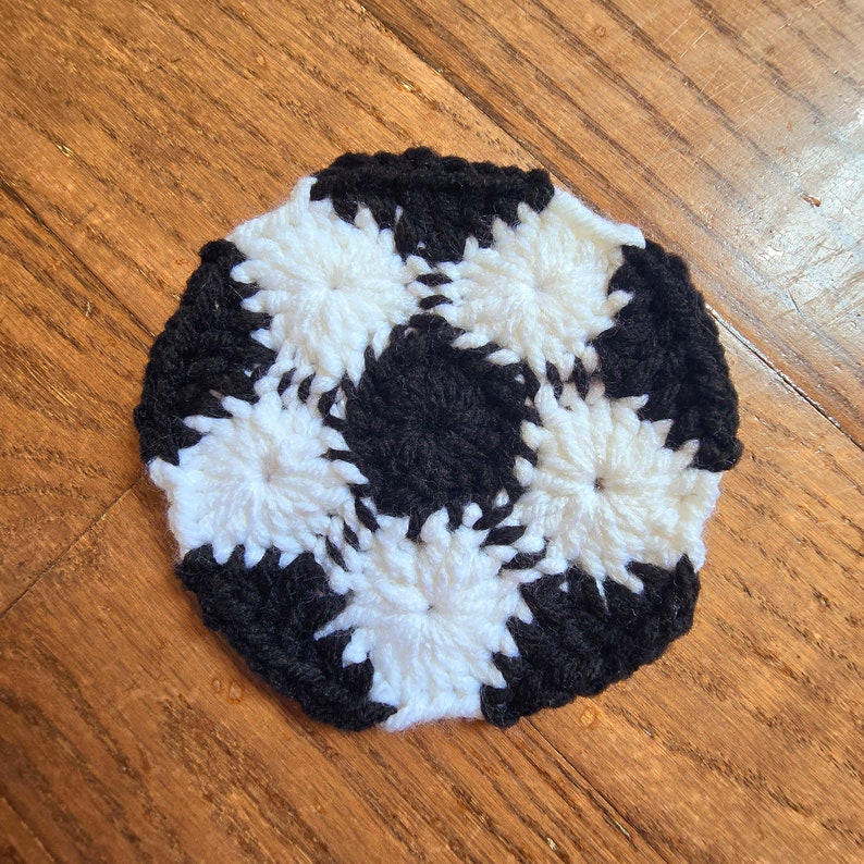 Soccer Ball Coaster Crochet Pattern: Sports Decor Applique (PDF Digital ...