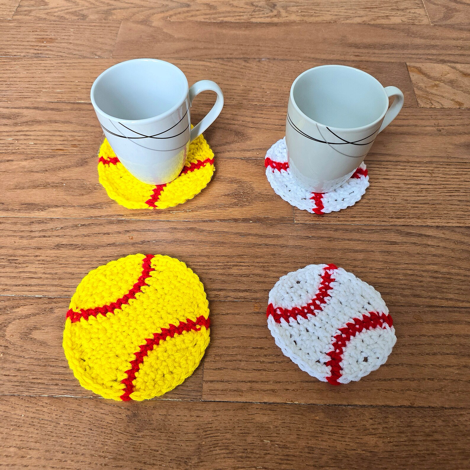 Baseball Softball Coaster Crochet Pattern (PDF Digital Download) - Etsy